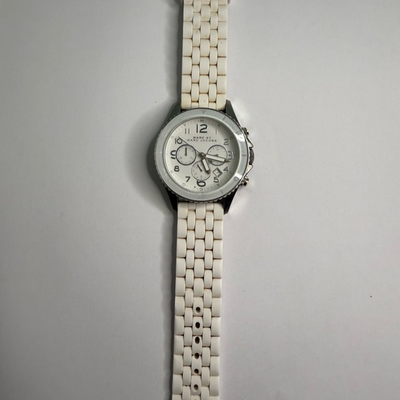 Marc Jacobs | Accessories | Marc Jacobs White Rubber Band And Silver ...